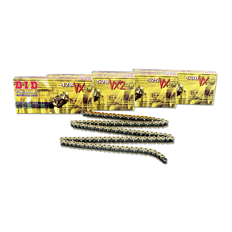 Chaine DID 525VX X-Ring Renforcée, Couleur Acier Maillons 104