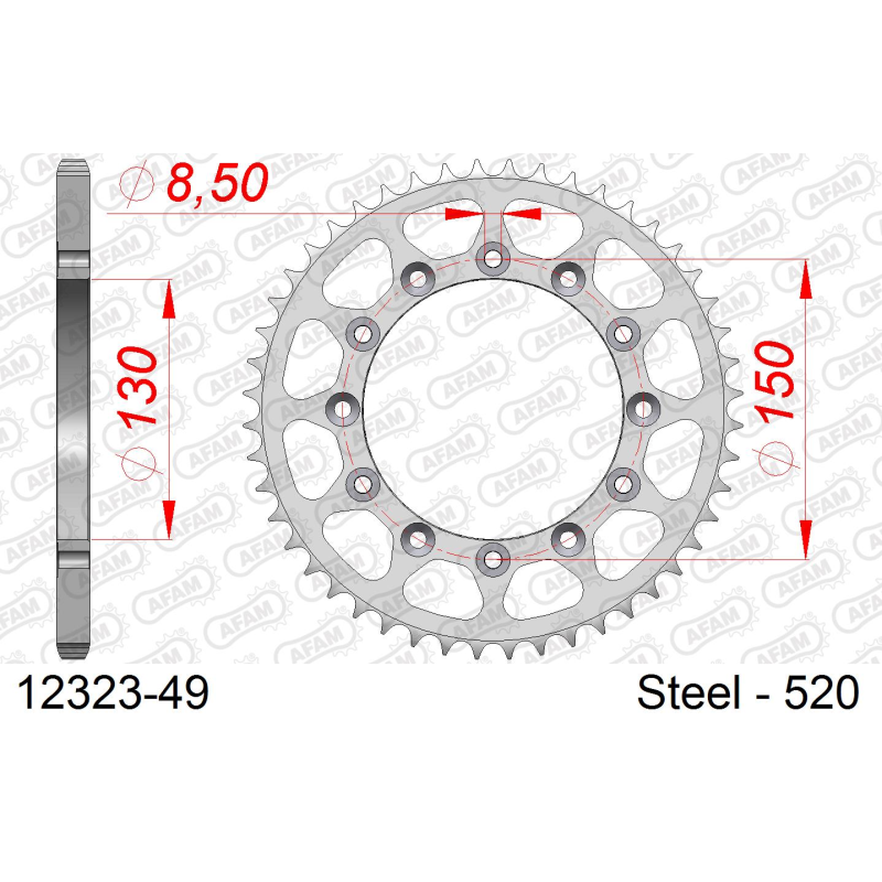 Kit Chaine DID Acier Yamaha Yz 250 2002-2005 Couronnes 49 dents Pignons ...